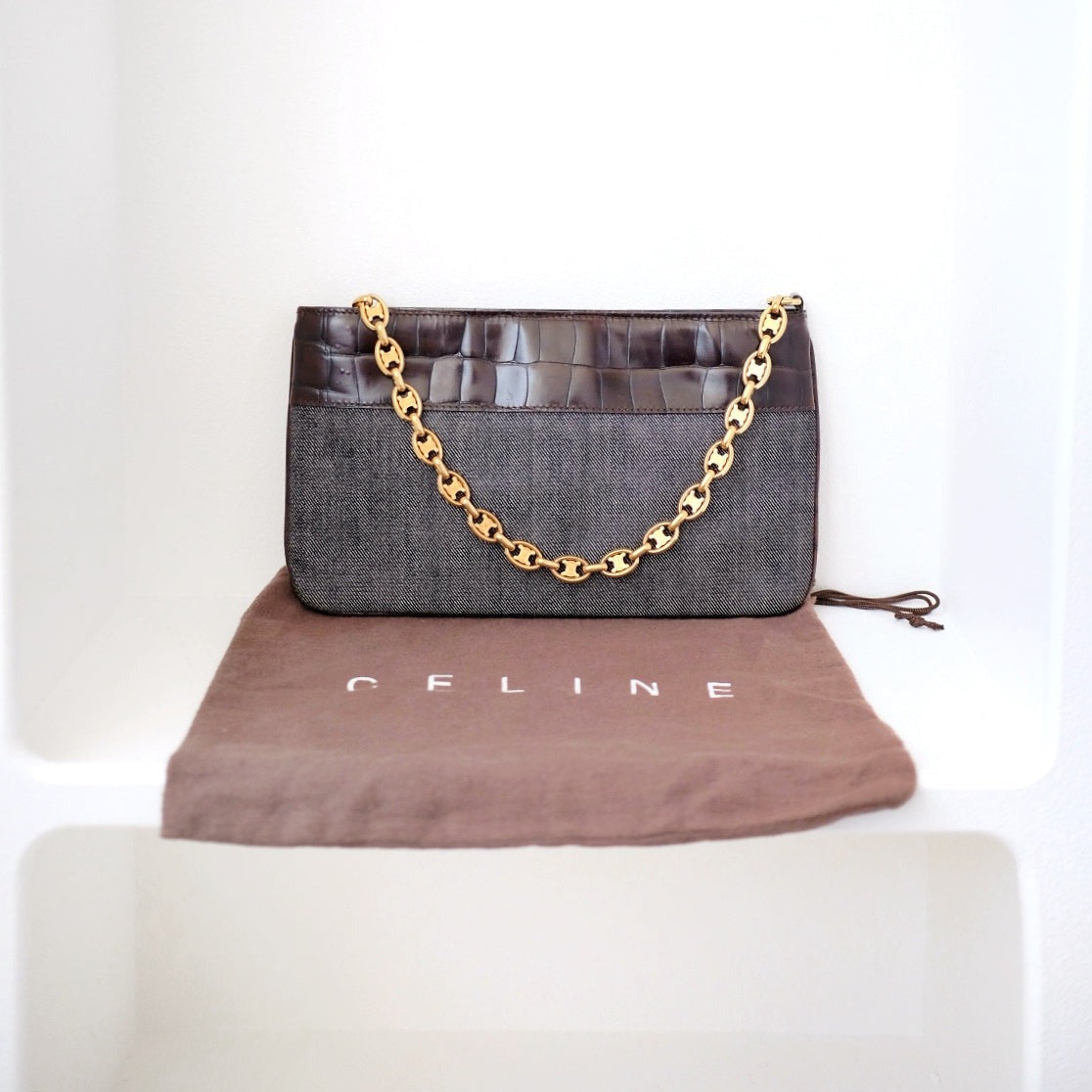 Celine vintage denim and leather chain bag – Moka Vintage HK